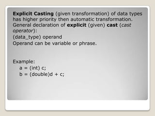 Typecasting in c | PPTX