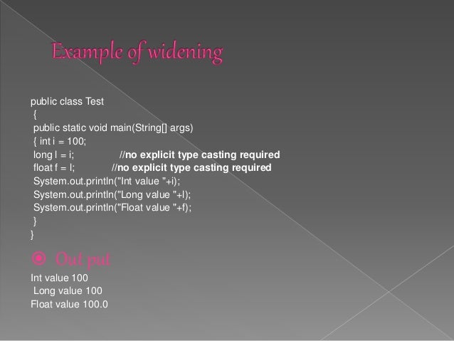 Type Casting In Java