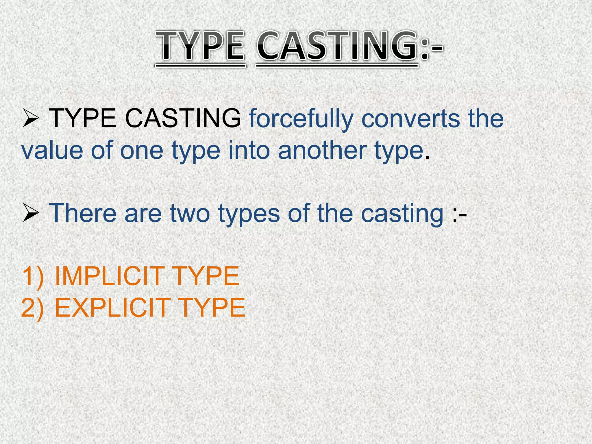 Type casting & type conversion | PPTX