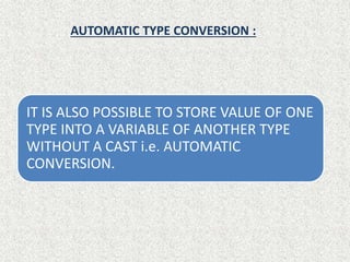 Type casting & type conversion | PPTX
