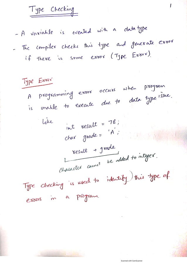 Type checking in Compiler Construction | PDF