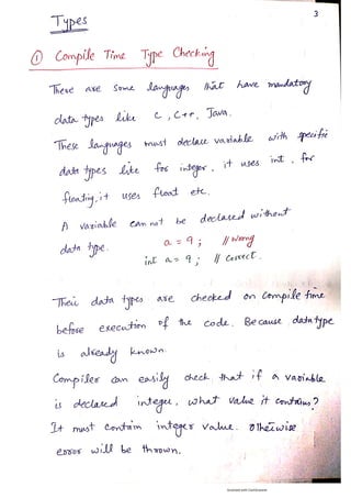 Type checking in Compiler Construction | PDF