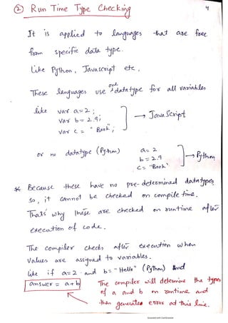 Type checking in Compiler Construction | PDF
