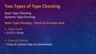 Type checking compiler construction Chapter #6 | PPTX
