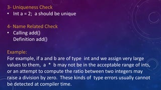 Type checking compiler construction Chapter #6 | PPTX