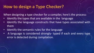 Type checking compiler construction Chapter #6 | PPTX