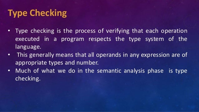 Type checking compiler construction Chapter #6