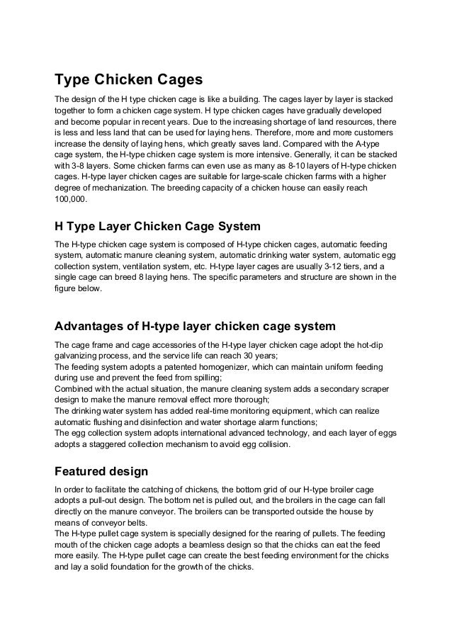 Type Chicken Cages | PDF