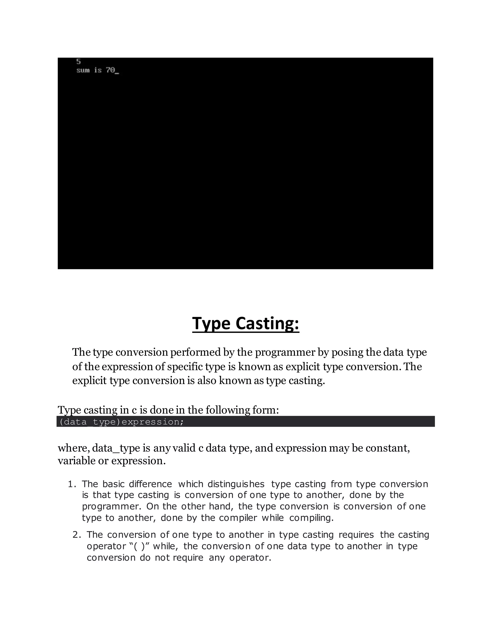 Type conversion in c | DOCX