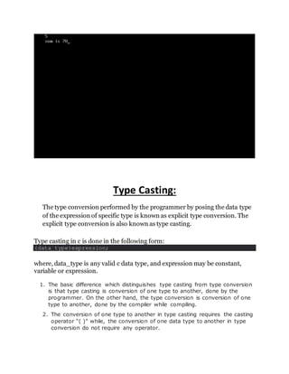 Type conversion in c | DOCX