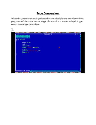 Type conversion in c | PDF