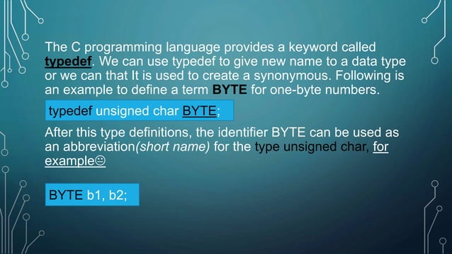 Typedef | PPT