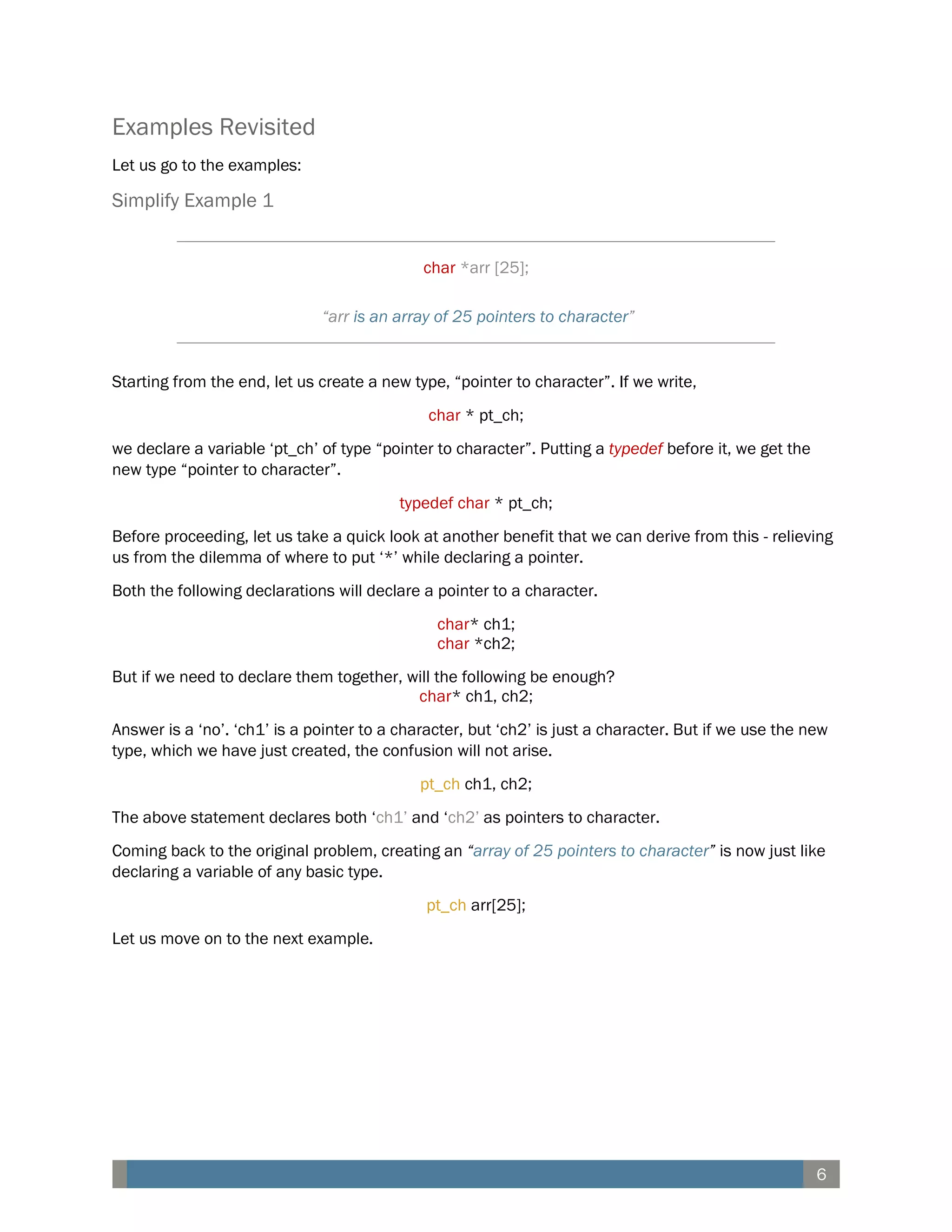 Complex C-declarations & typedef | PDF