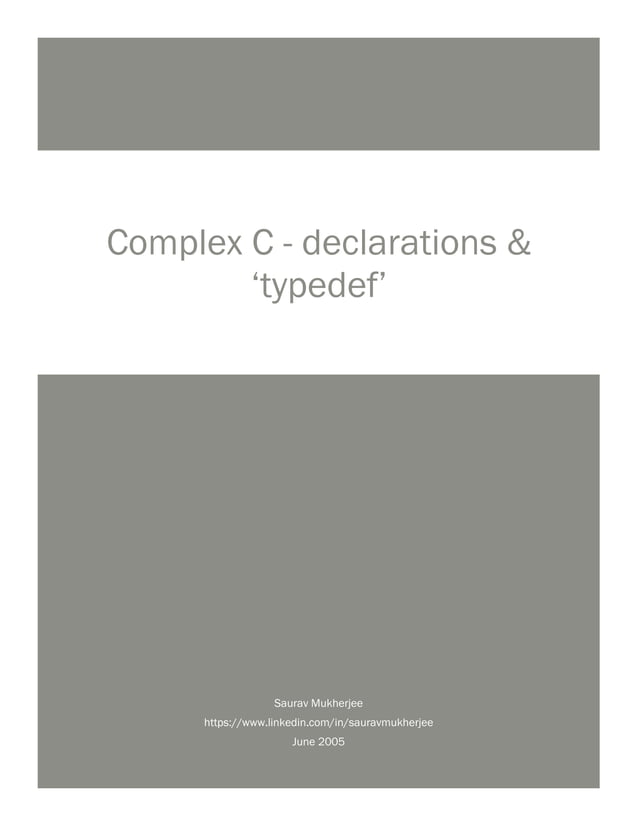 Complex C-declarations & typedef | PDF | Free Download