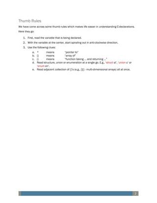 Complex C-declarations & typedef | PDF