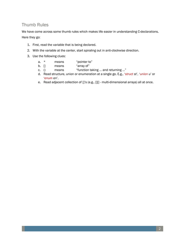 Complex C Declarations And Typedef Pdf