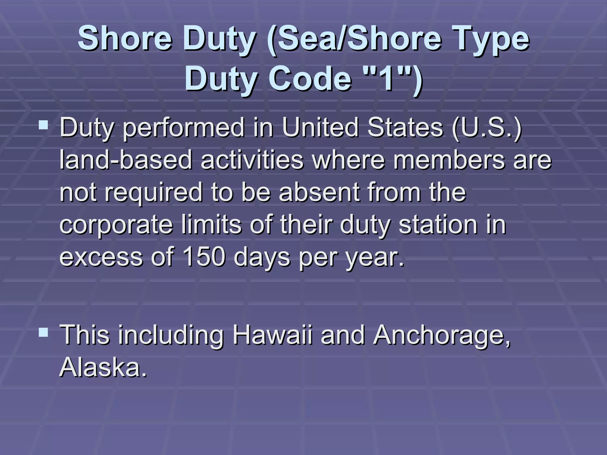 Type duty assignment codes | PPT