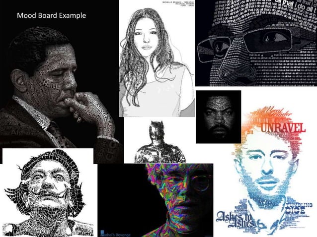 Type face moodboard portrait shoot and artist board 2021 | PPT