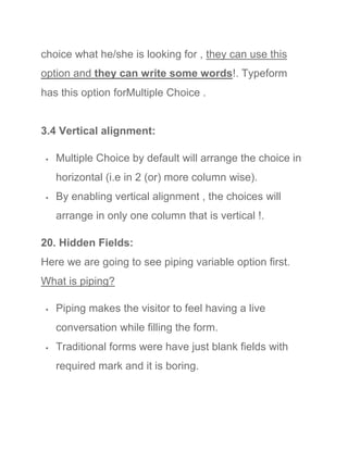 Typeform - Build Conversational Forms And Collect Data | PDF