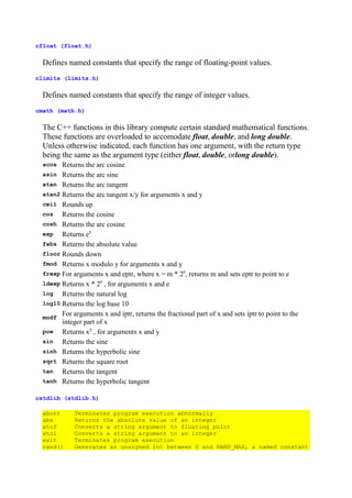 Type header file in c++ and its function | DOCX