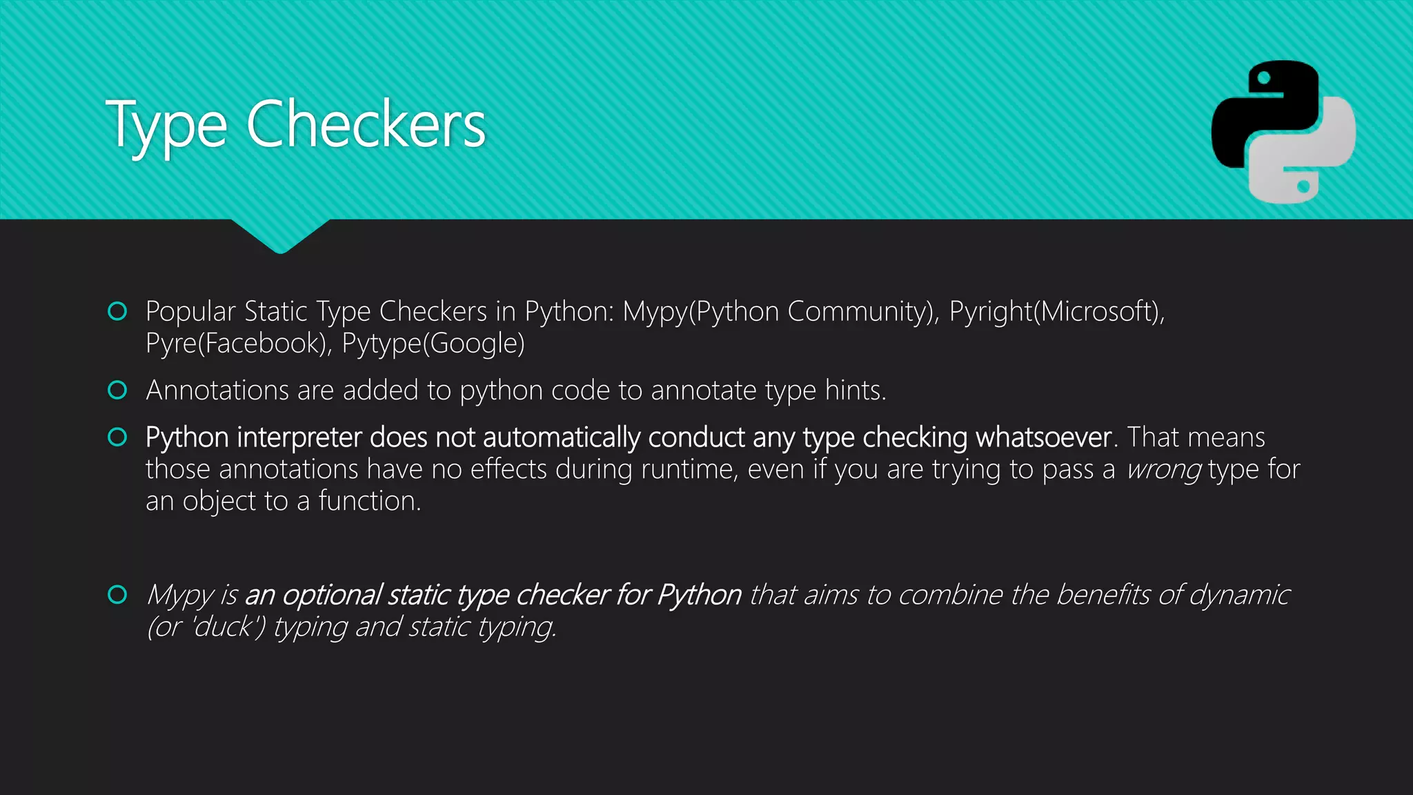Type hints in python & mypy | PPT Type hints in python & mypy | PPT