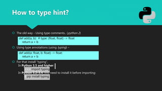 Type hints in python & mypy | PPT