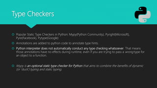 Type hints in python & mypy | PPT