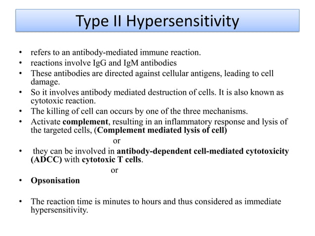 Type II Hypersensitivity-Antibody mediated cytotoxic Hypersensitivity | PDF