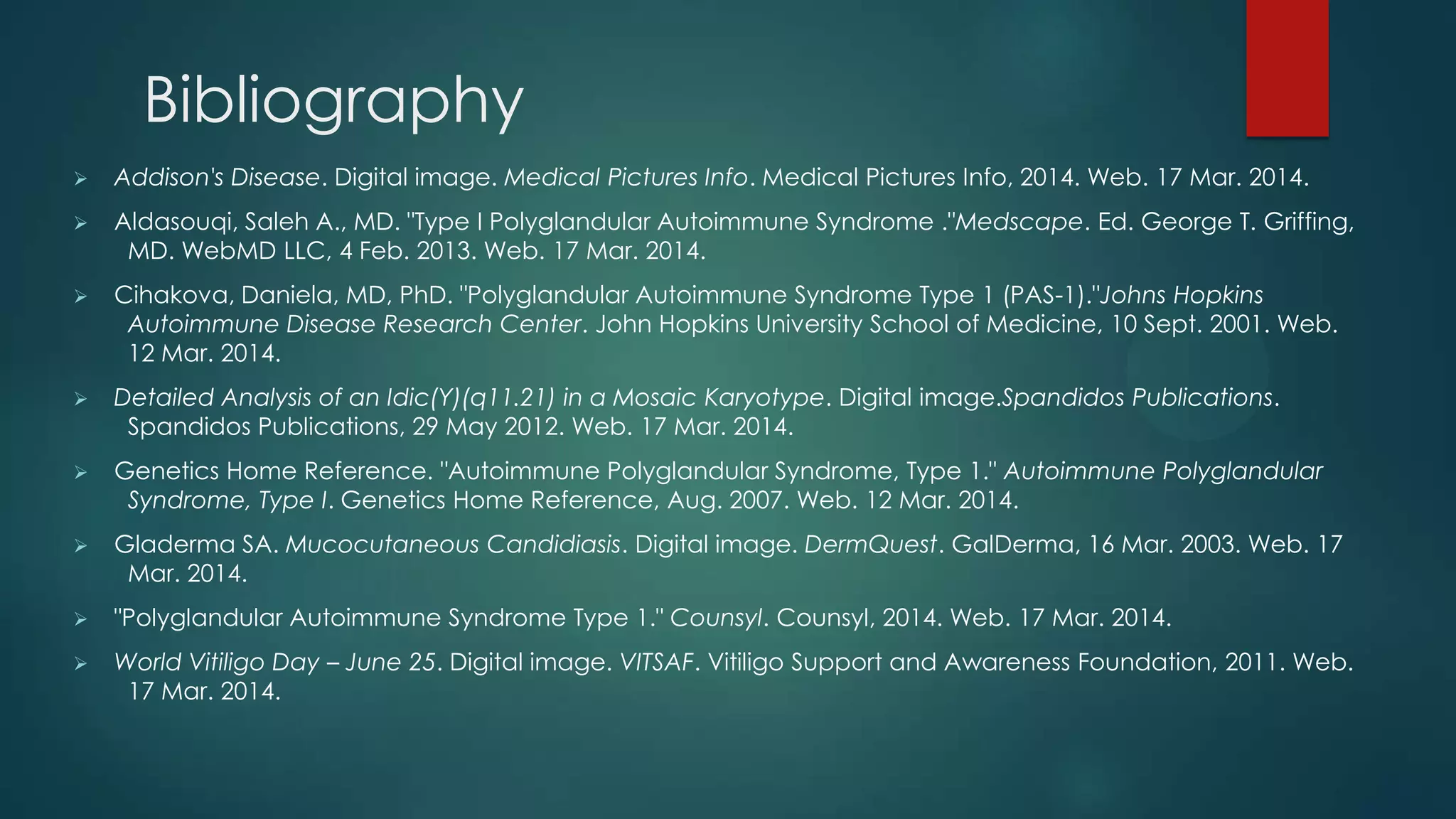 Type i polyglandular autoimmune syndrome | PPTX