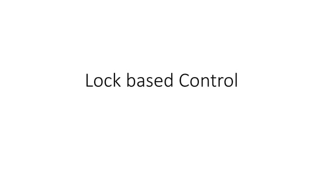 Type Lock Based In Concurrency Control Pptx