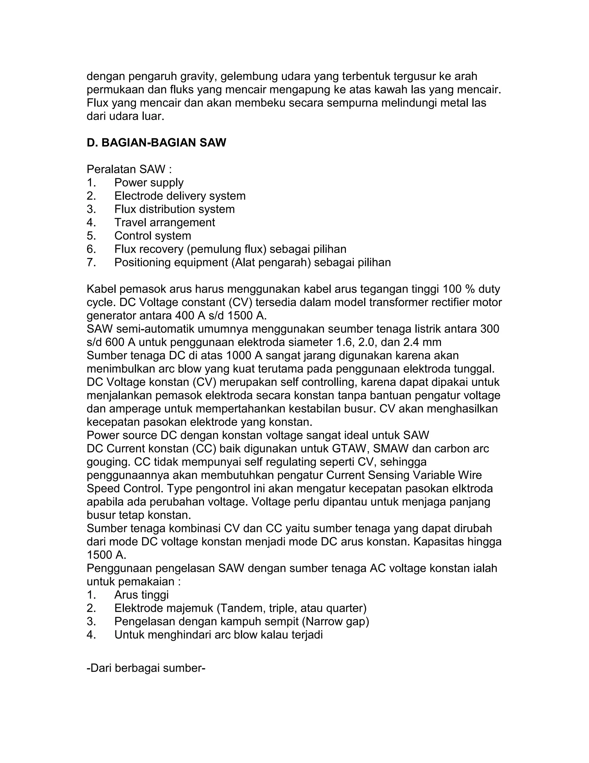 Type mesin las & system pengelasan | PDF