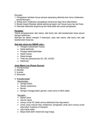 Type mesin las & system pengelasan | PDF