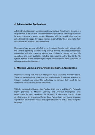 Type of apps that can be developed using python | PDF