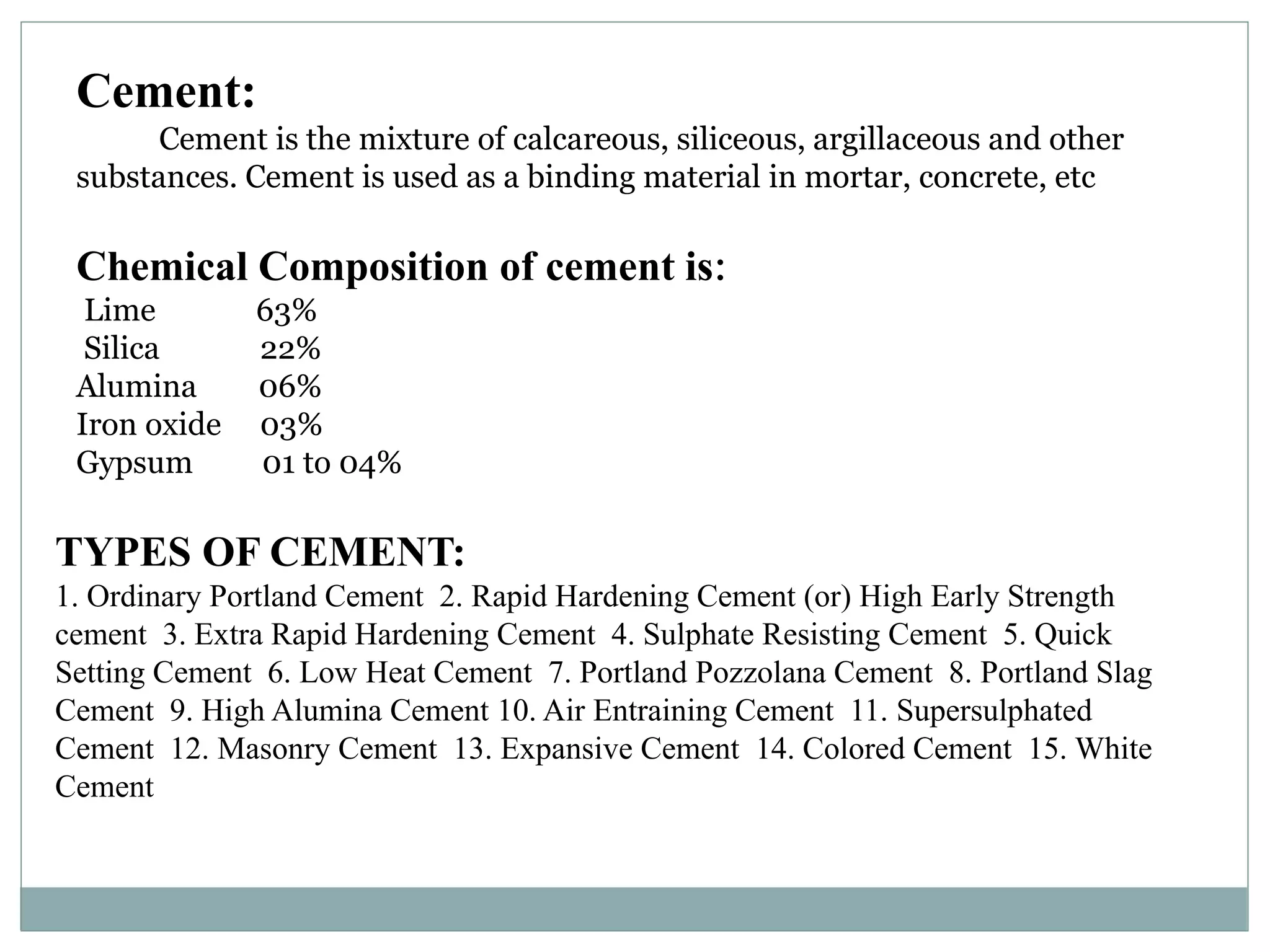 Type of cement | PPT