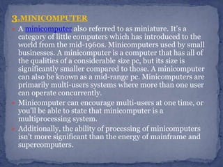 TYPE OF COMPUTER by Rg Dipak Kumar kar mkcg medical College | PDF
