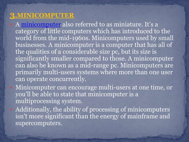 TYPE OF COMPUTER by Rg Dipak Kumar kar mkcg medical College | PDF ...