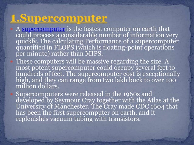 TYPE OF COMPUTER by Rg Dipak Kumar kar mkcg medical College | PDF | Computing | Technology ...