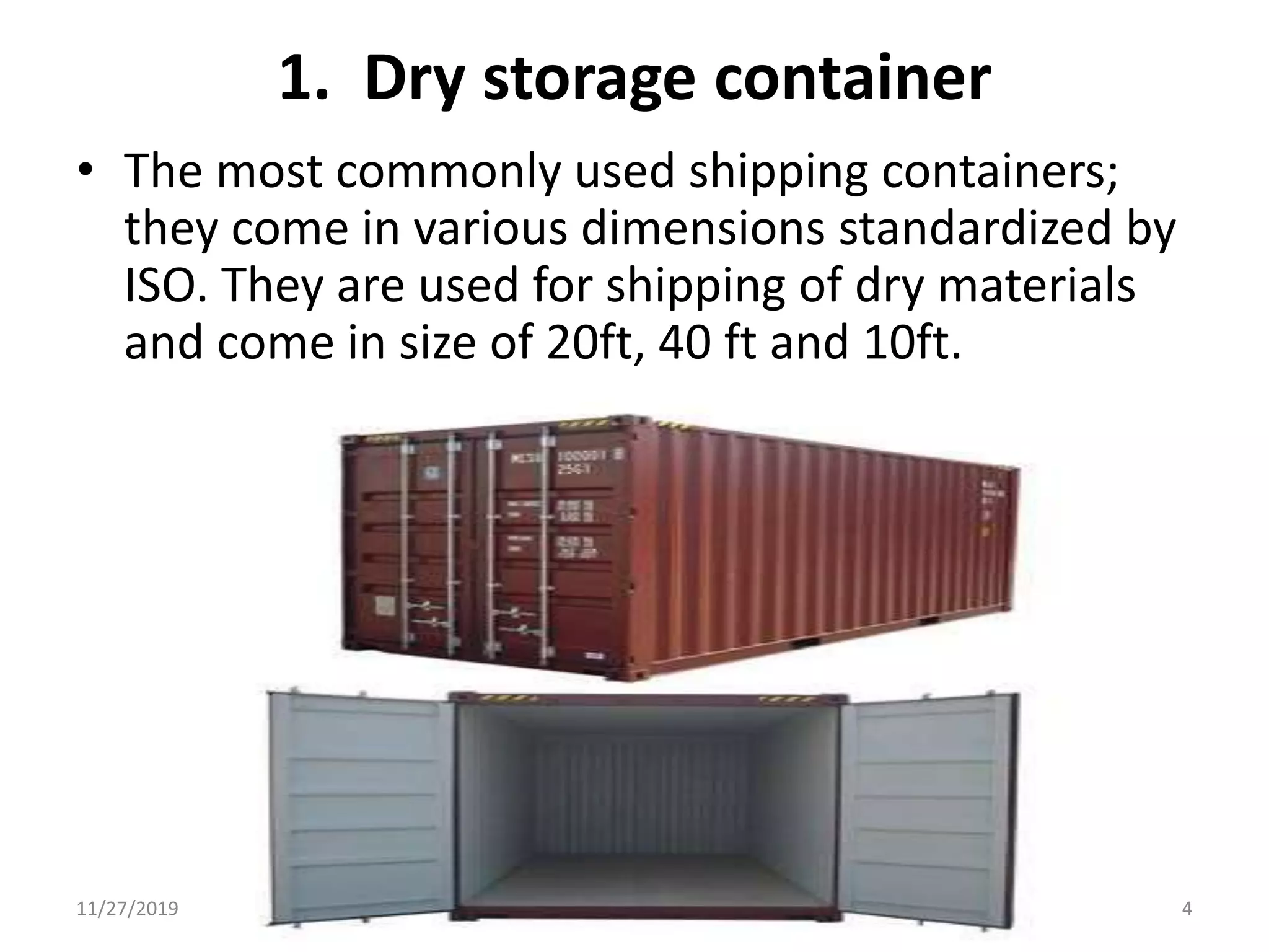 Type of containers in shipping cargo | PPTX