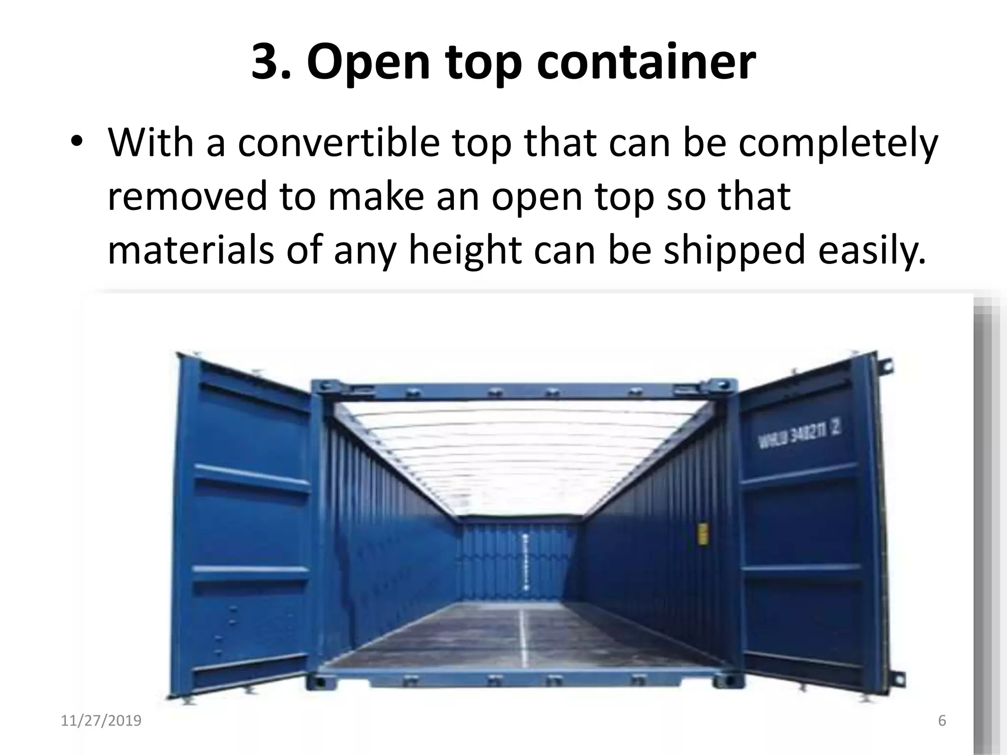 Type of containers in shipping cargo | PPTX