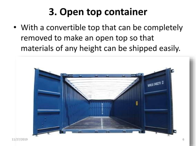 Type of containers in shipping cargo | PPTX
