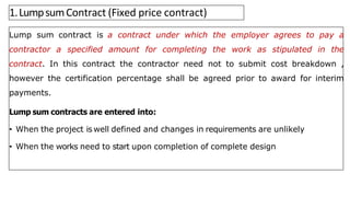 TYPE OF CONTRACTSs contract and management science with all the systems ...