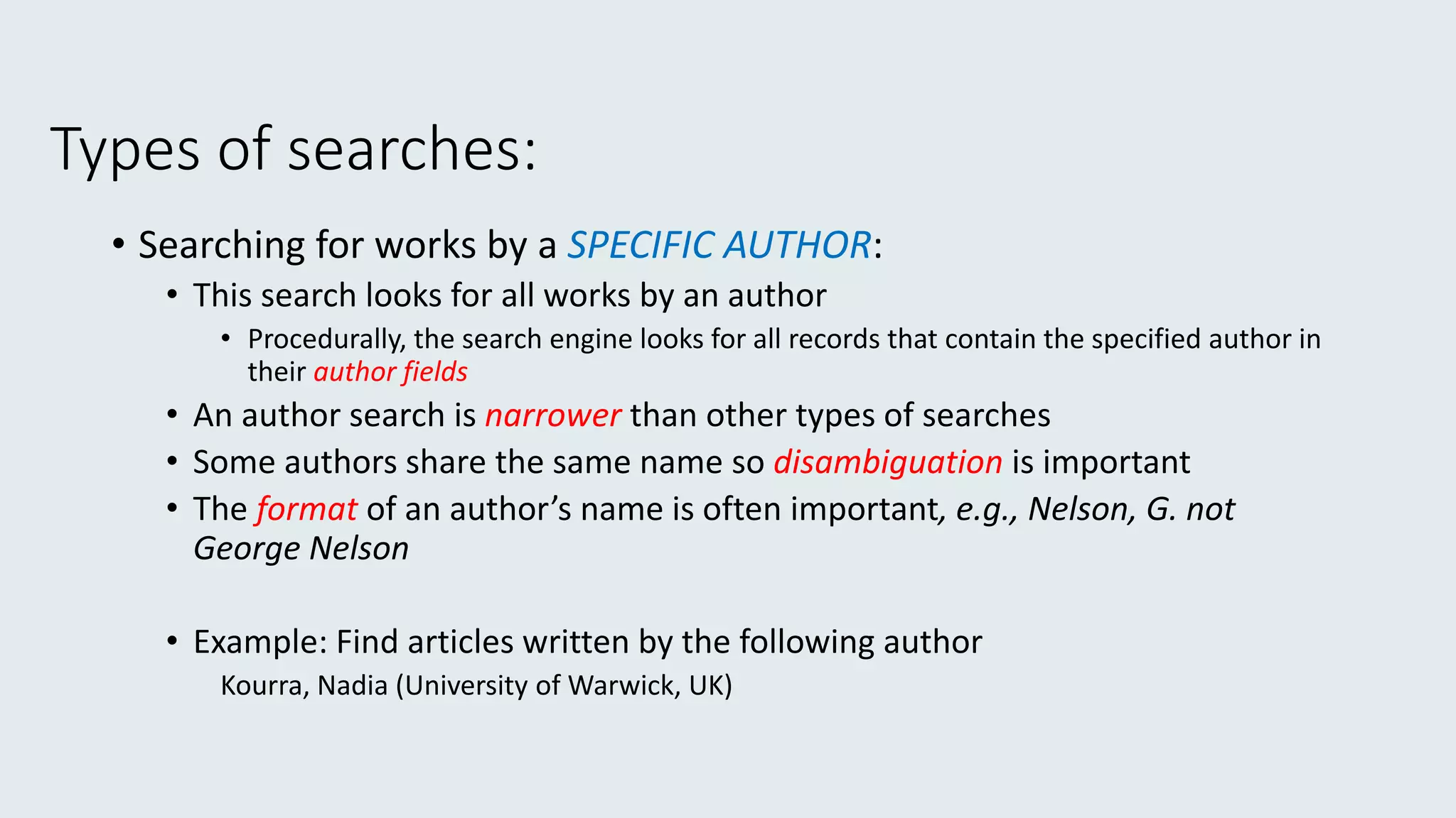 Type of database searches | PPT