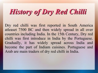 Type of Dry Red Chilli and Its Uses | ODP