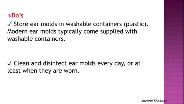 TYPE OF DIFFERNT EARMOLDS AND CHARACTERISTICS | PPTX | Digital Audio ...