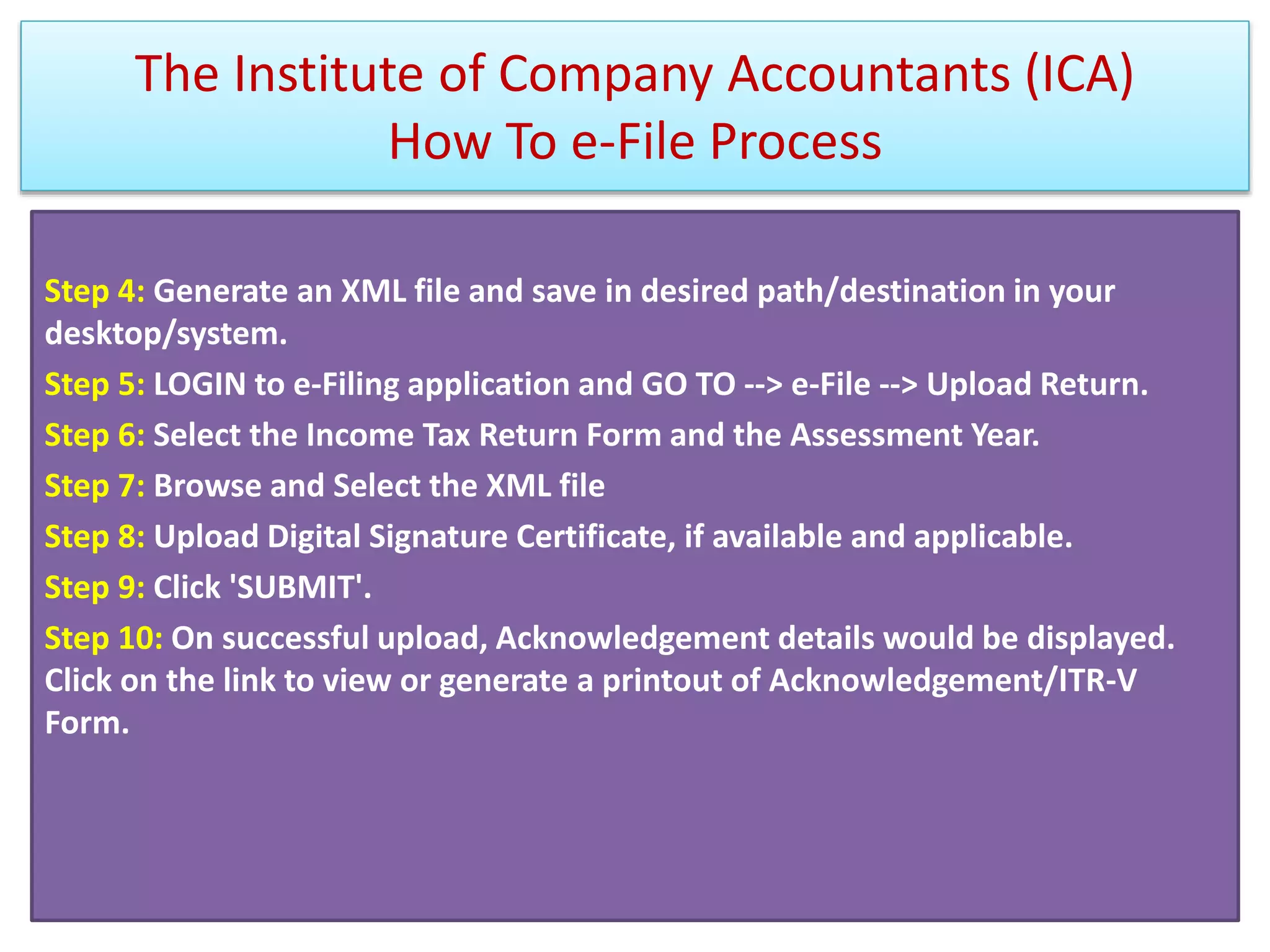 Type of e filing efiling process | PPTX