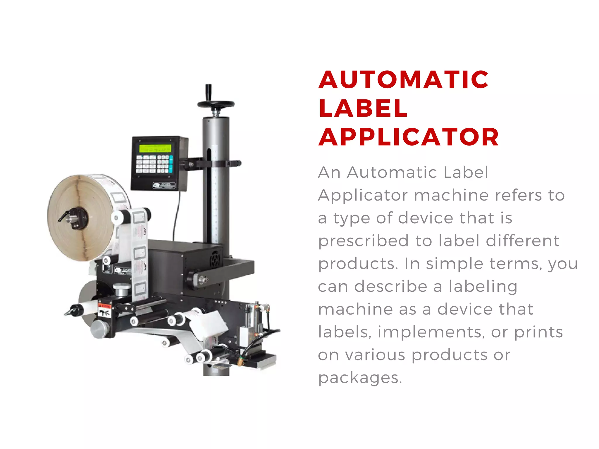Types of Label Applicator Machine | PPT | Free Download