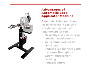 Types of Label Applicator Machine | PPT | Free Download