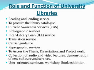 Types of Libraries Kind of libraries | PPTX