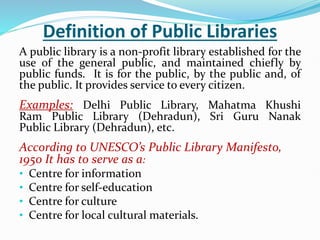 Types of Libraries Kind of libraries | PPTX