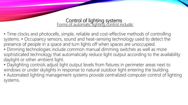 Types of lighting and their uses | PPTX